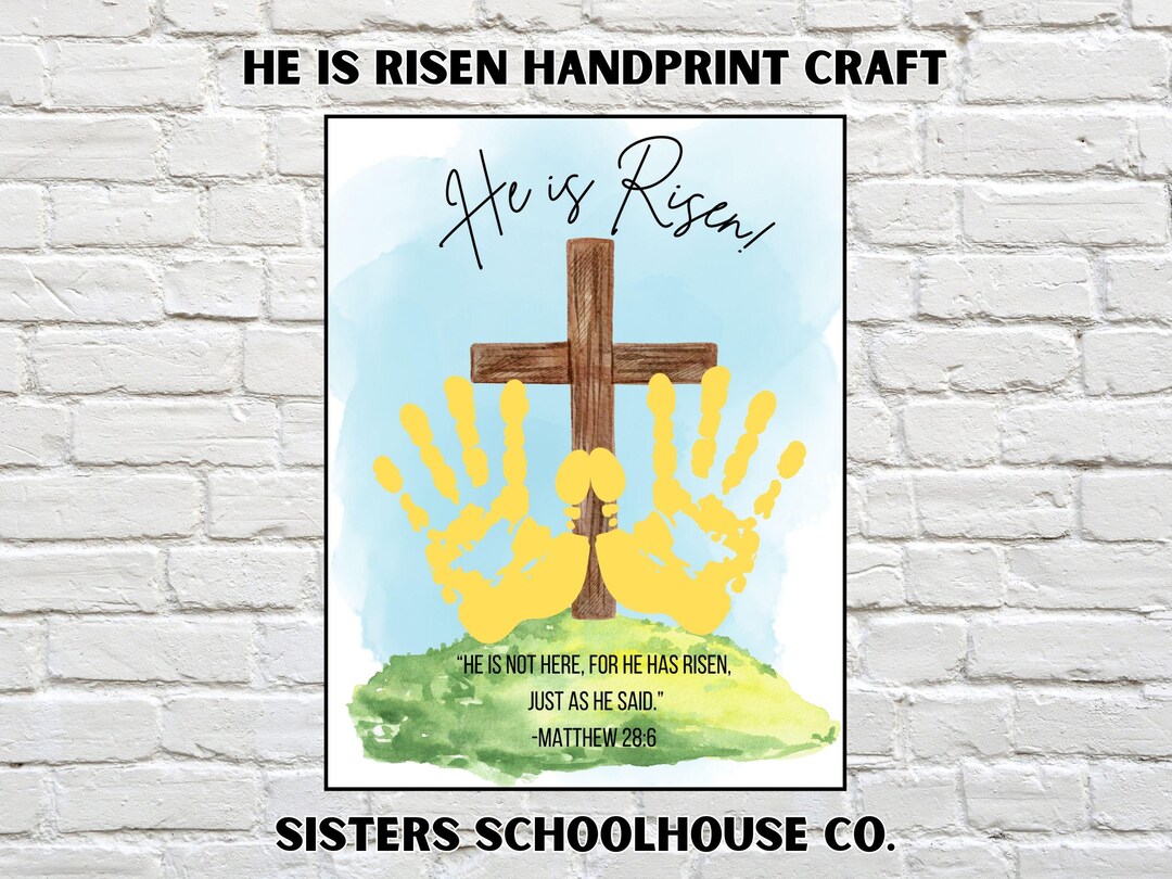 He is Risen Handprint Craft - Religious Easter Craft - Bible Lesson ...