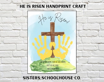 He is Risen Handprint Craft: Religious Easter Activity (PDF Download ...