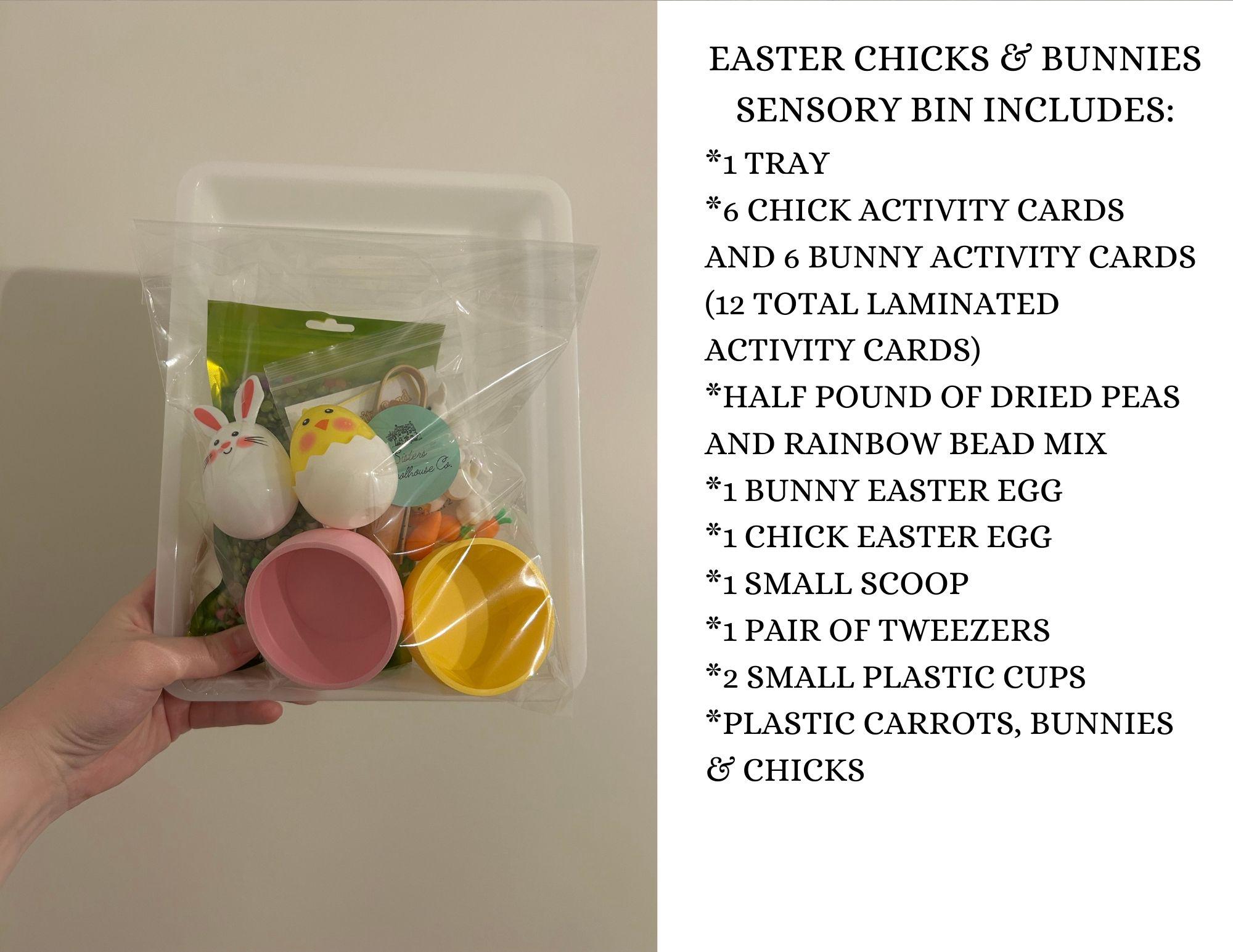 NEW LOOK Easter Baby Chicks and Bunnies Sensory Bin Kit: Montessori ...