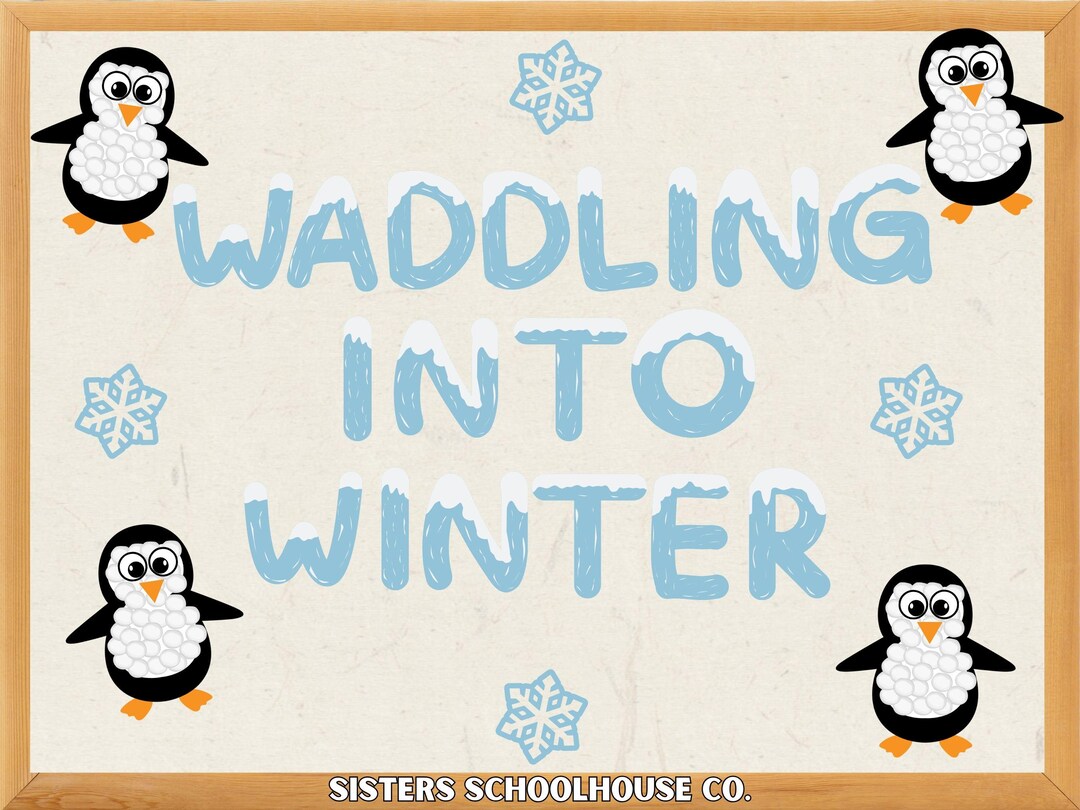Waddling Into Winter Door/bulletin Board Décor: Winter Penguin ...