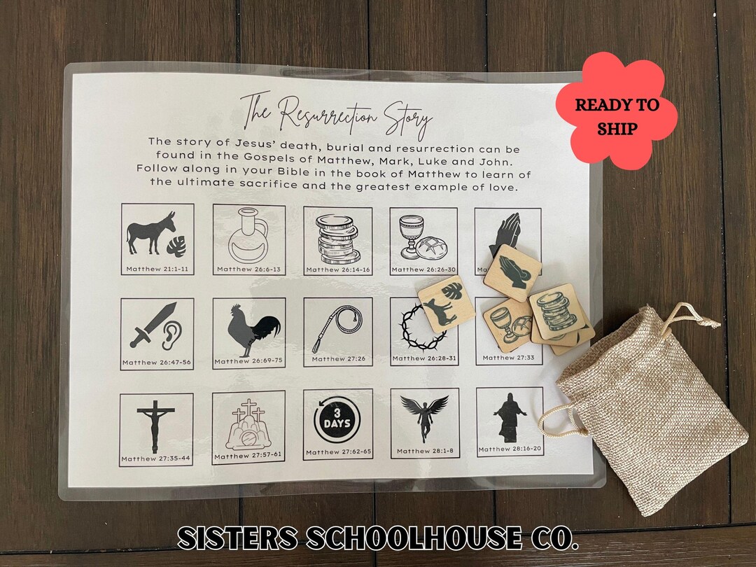 The Resurrection Story Timeline Matching Activity, Death, Burial ...