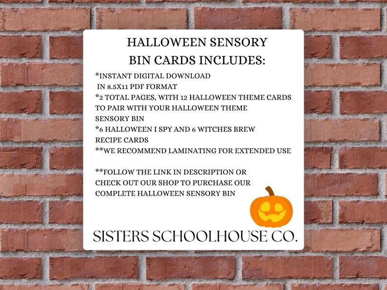 Halloween Sensory Bin Cards: I Spy and Witches Brew Activity Cards (PDF ...