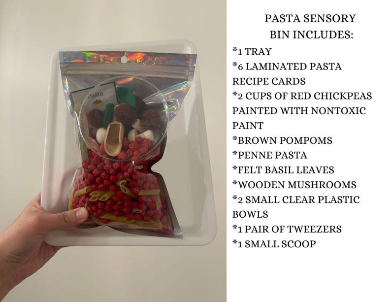 Interactive Pasta Sensory Bin Kit: Montessori Play With Recipe Cards - Etsy