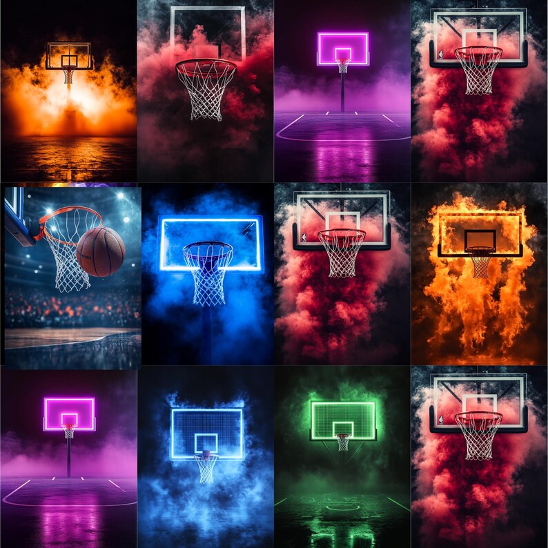 50 Basketball Digital Backdrops for Sports Photography, Basketball ...