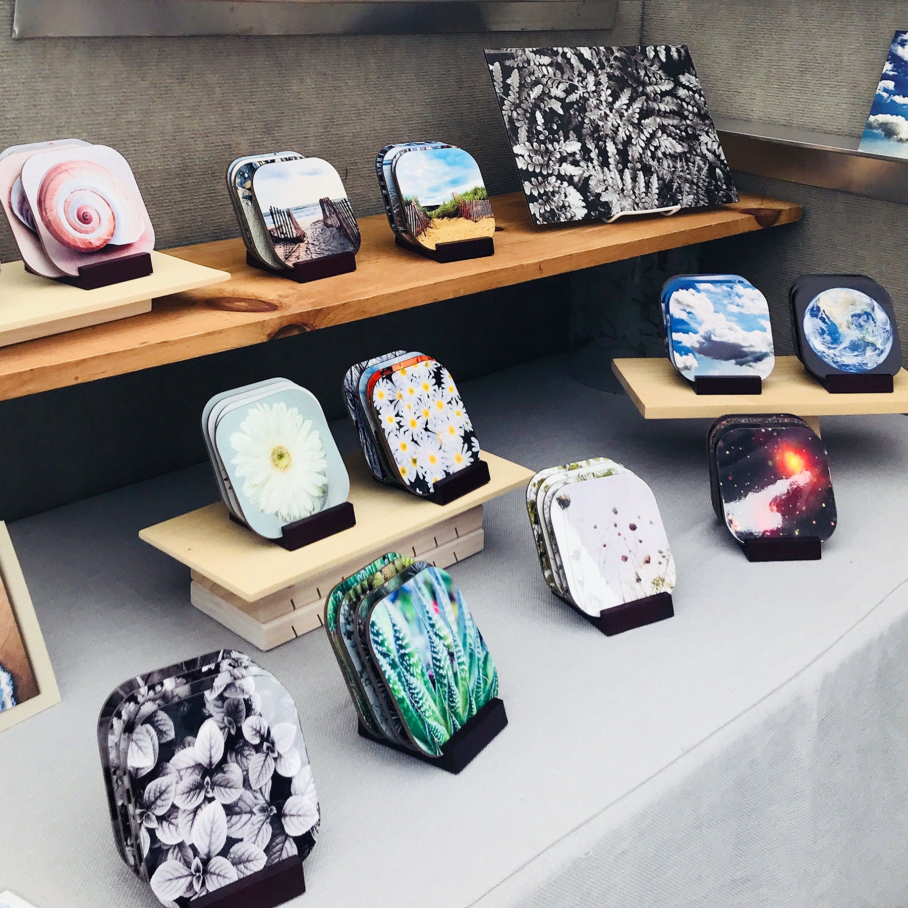 NASA Earth and Moon Coasters Set of 4 Photography Unique | Etsy