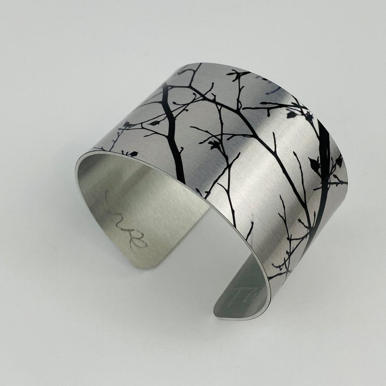 Nature Photography Bird Bracelet Statement Cuff Silver - Etsy