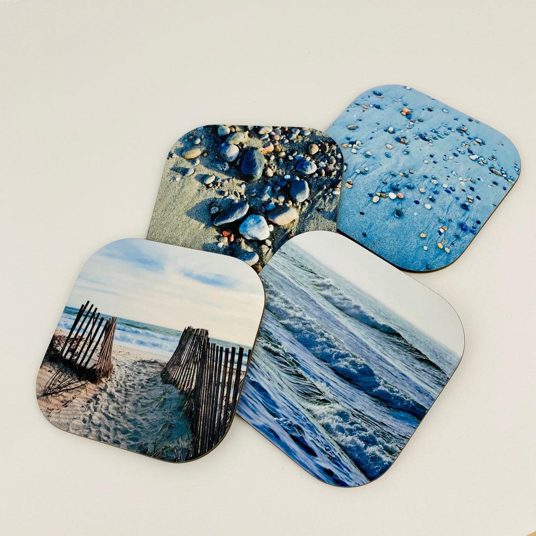 Beach Coaster Set Cape Cod Dunes Coasters Wave Accents - Etsy UK
