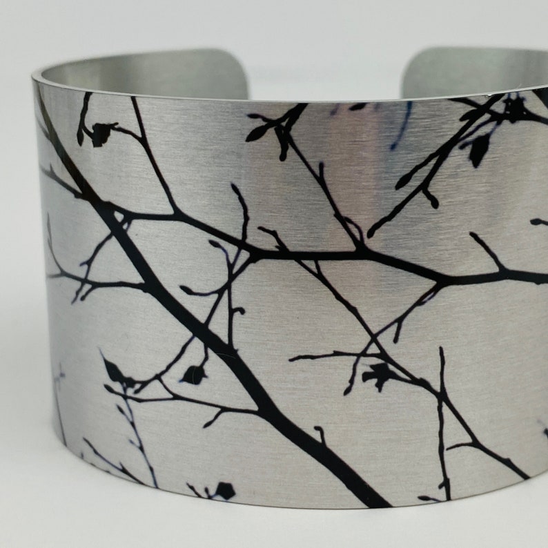 Nature Photography Bird Bracelet Statement Cuff Silver - Etsy