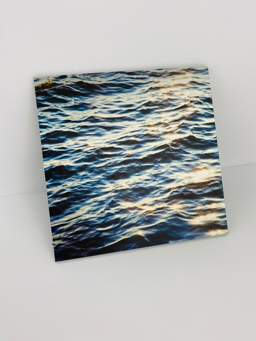 Ocean Ripples, Sunrise Sunset Print, Photograph on Metal, Sunlight on ...