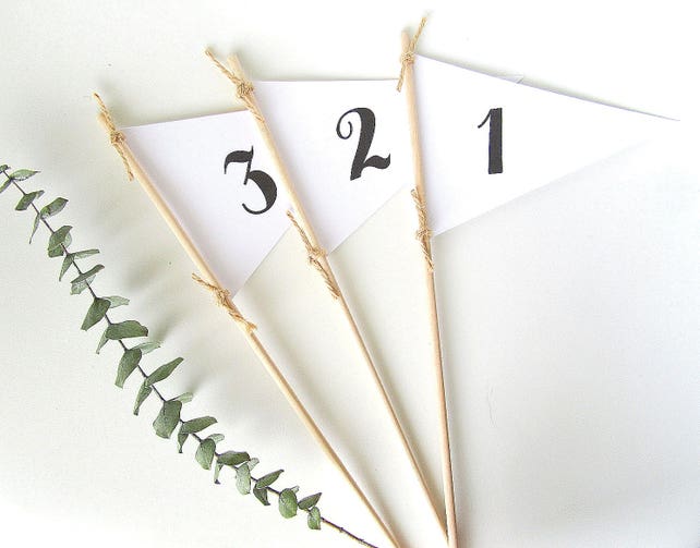 Pennant flag Table Numbers | Etsy