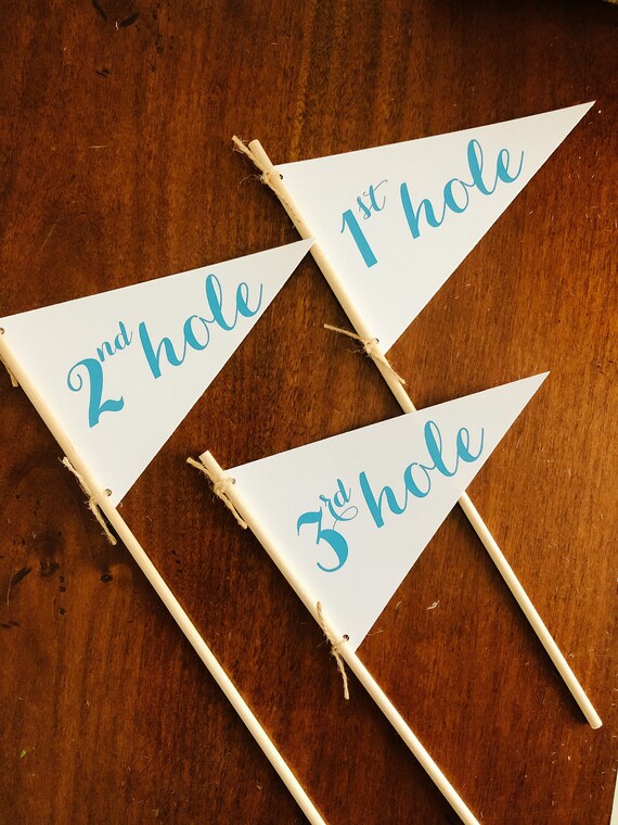 Color Font Golf Table Number Pennant Flags - Etsy