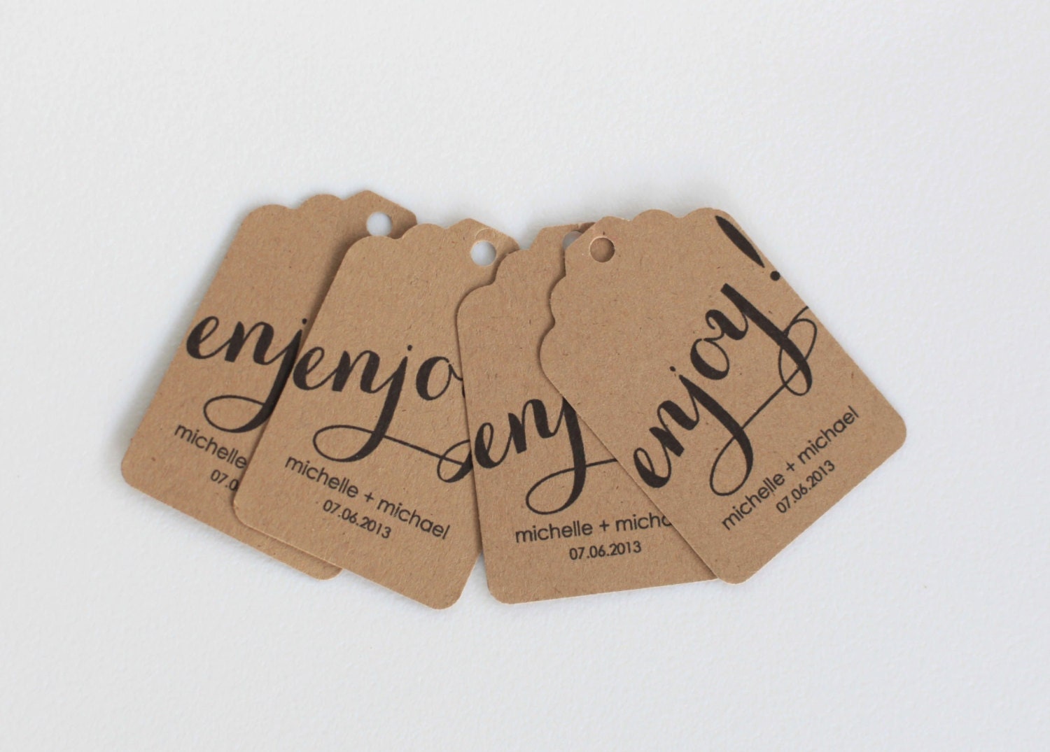 2 DOLLAR SHIPPING enjoy Custom Wedding Tags for Food Favors - Etsy