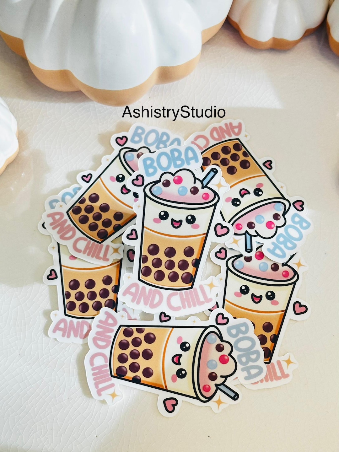 Boba and Chill Sticker – Cute Aesthetic Boba Tea Vinyl Sticker for ...