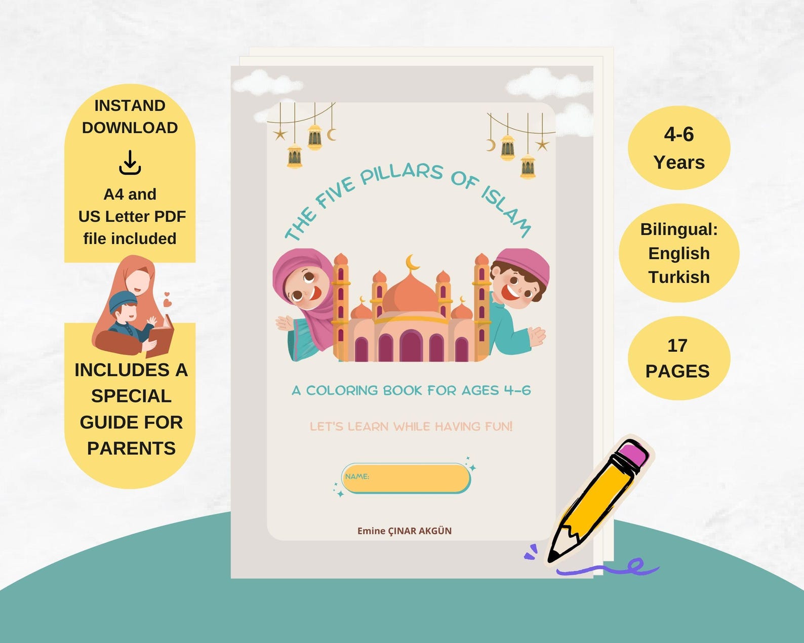 Islamic Coloring Book for Kids | Five Pillars of Islam | Ramadan ...