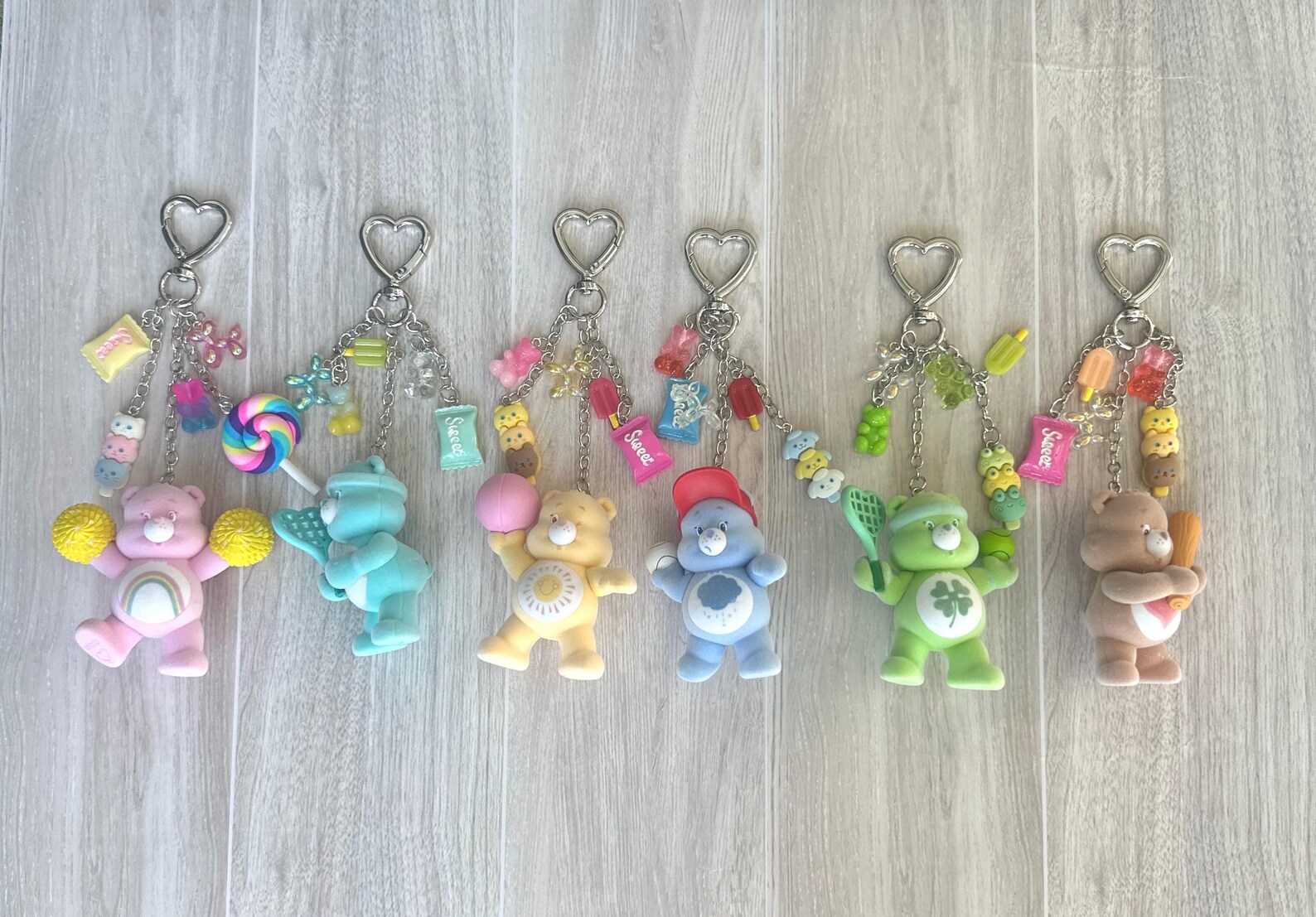 Care Bears Keychain, Beaded Purse Charm - Etsy