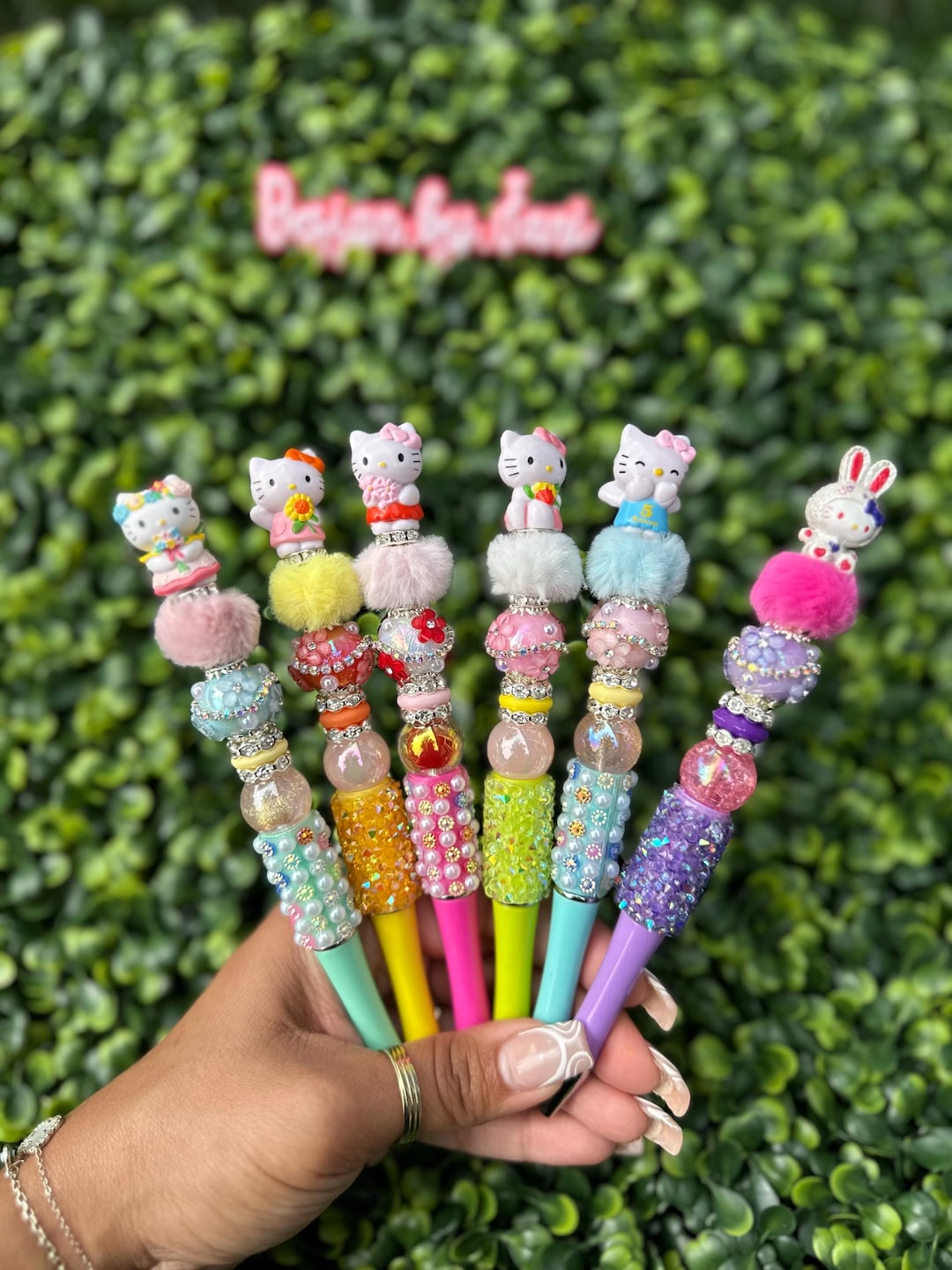 Hello Kitty Beaded Pens, Cute Character Stationery - Etsy