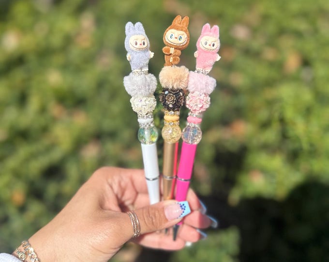 Labubu Beaded Pens , Characters , Cute Pens, Elevate Your Stationary ...