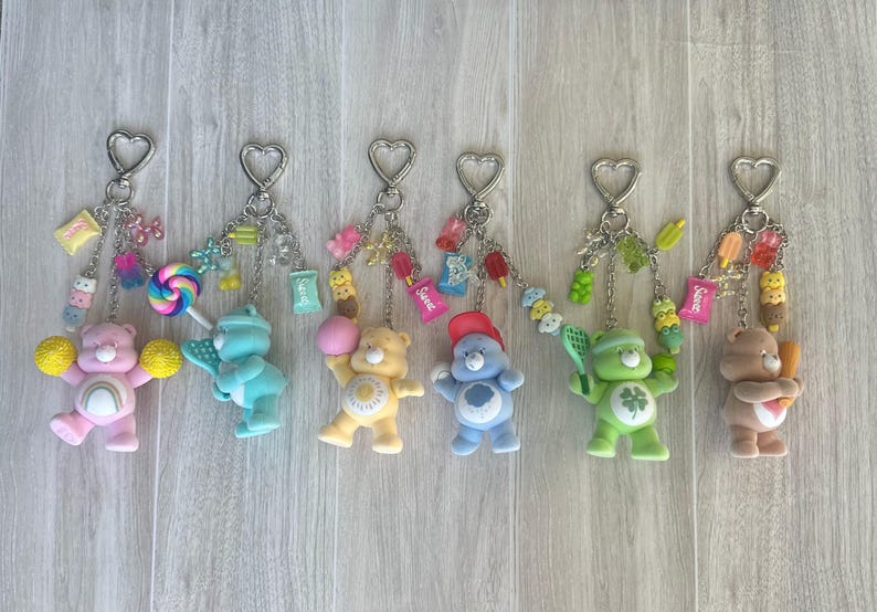Care Bears Keychain, Beaded Purse Charm - Etsy