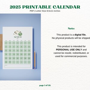 2025 Calendar Printable | Cute Cat Calendar Wall Calendar Monthly ...