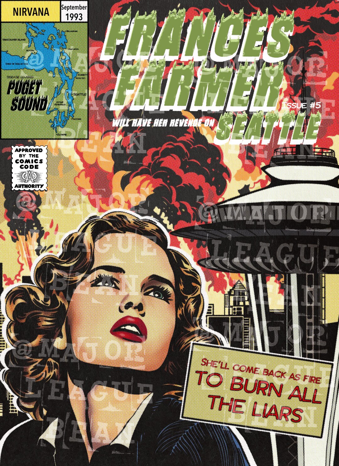 Nirvana Comic Book Cover Art- Inspired by 'frances Farmer Will Have Her Revenge on Seattle' - Etsy