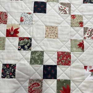 Poinsettia Plaza Four Patch Table Runner - Etsy