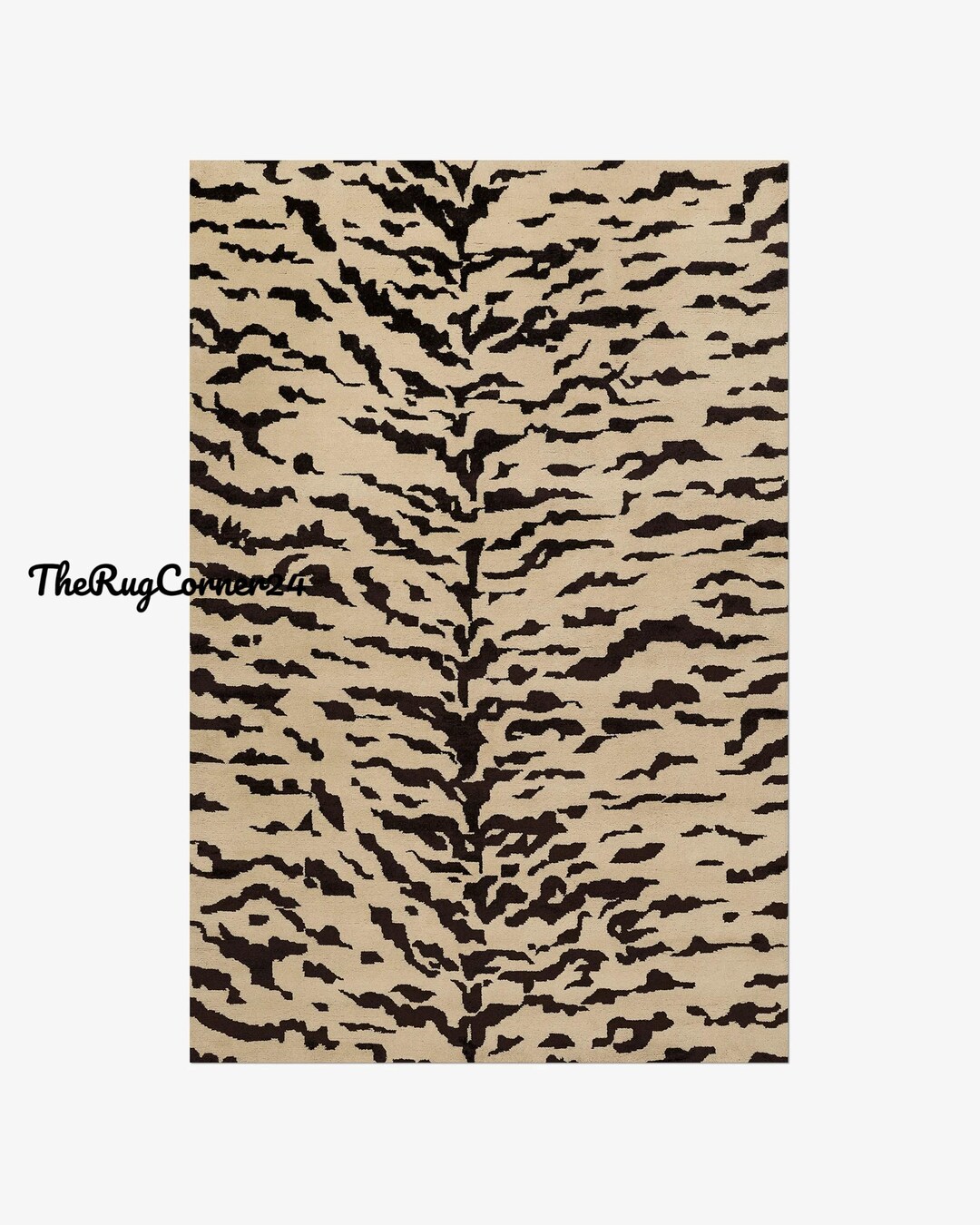 Hand-tufted Tigris Beige Black Animal Print Wool Rug Modern Geometric ...