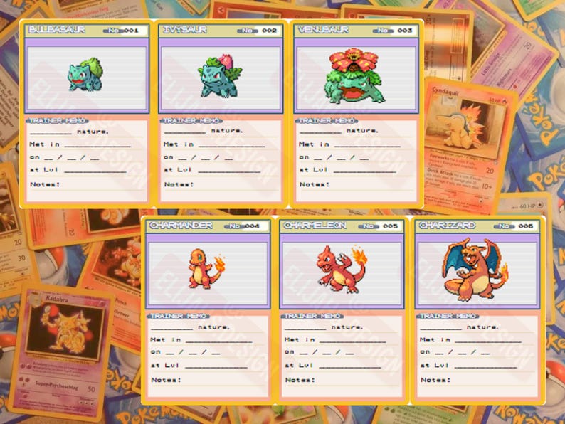 Printable Gen 1 Pokémon Binder Placeholders – Digital Pokedex Tracker ...