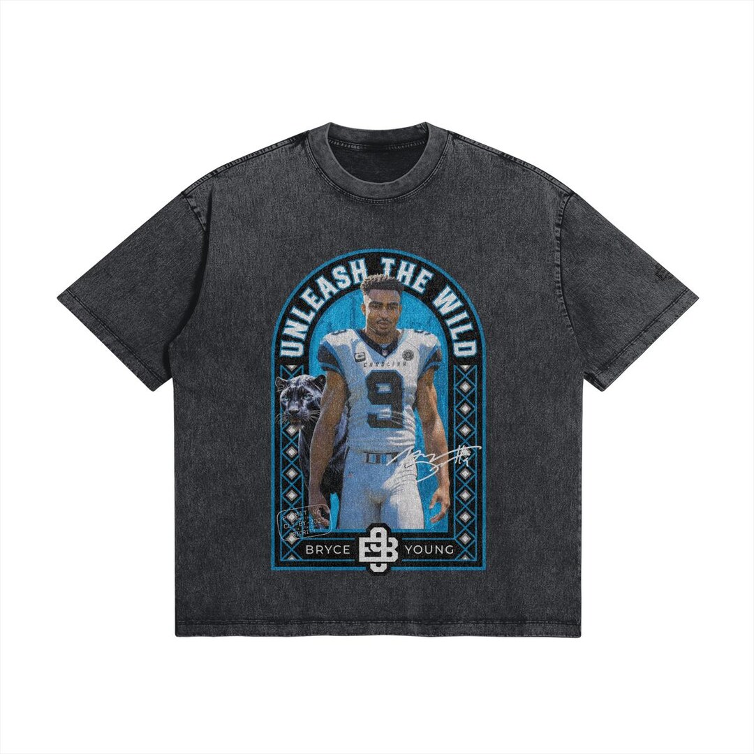 Bryce Young Streetwear, Carolina Panther Graphic Tee, Oversize ...
