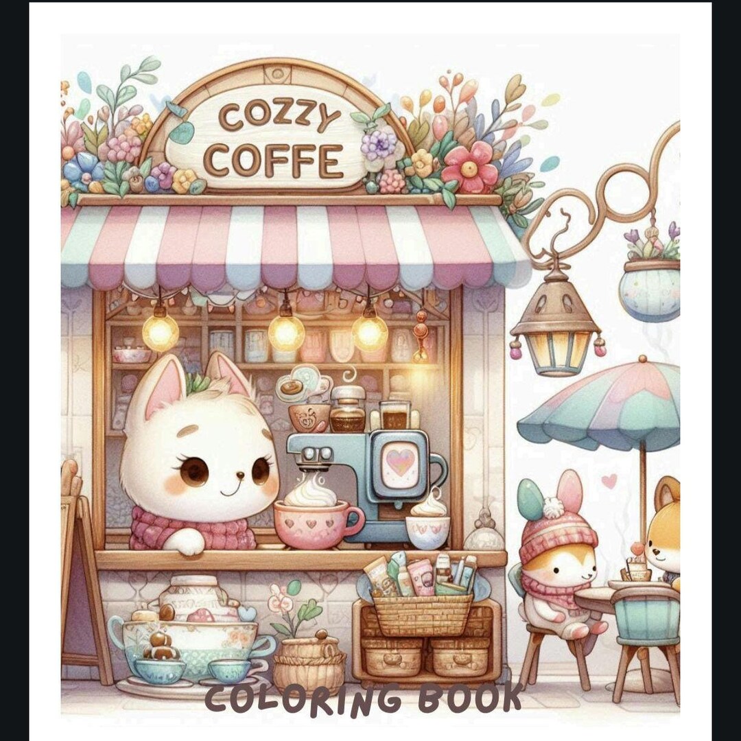 70 Cozzy Café Coloring Pages - Etsy
