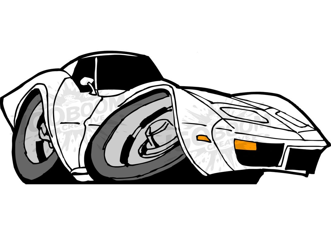 C3 Corvette Stingray Cartoon Vector (SVG) - Etsy