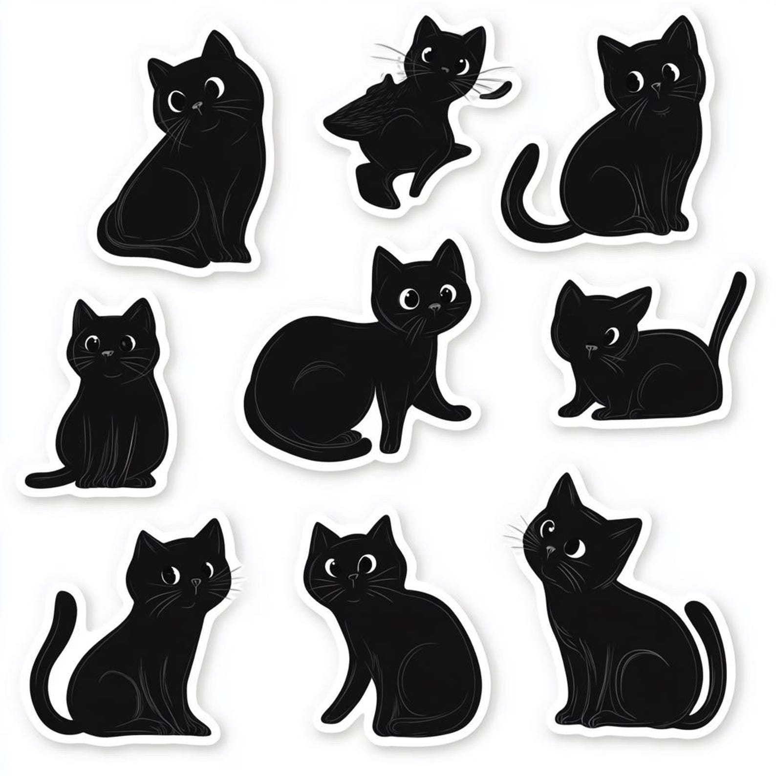 Cute Black Cat Clipart Digital Stickers Kawaai Cat Printable Stickers cute-black-cat-clipart-digital-stickers-kawaai-cat-printable-stickers