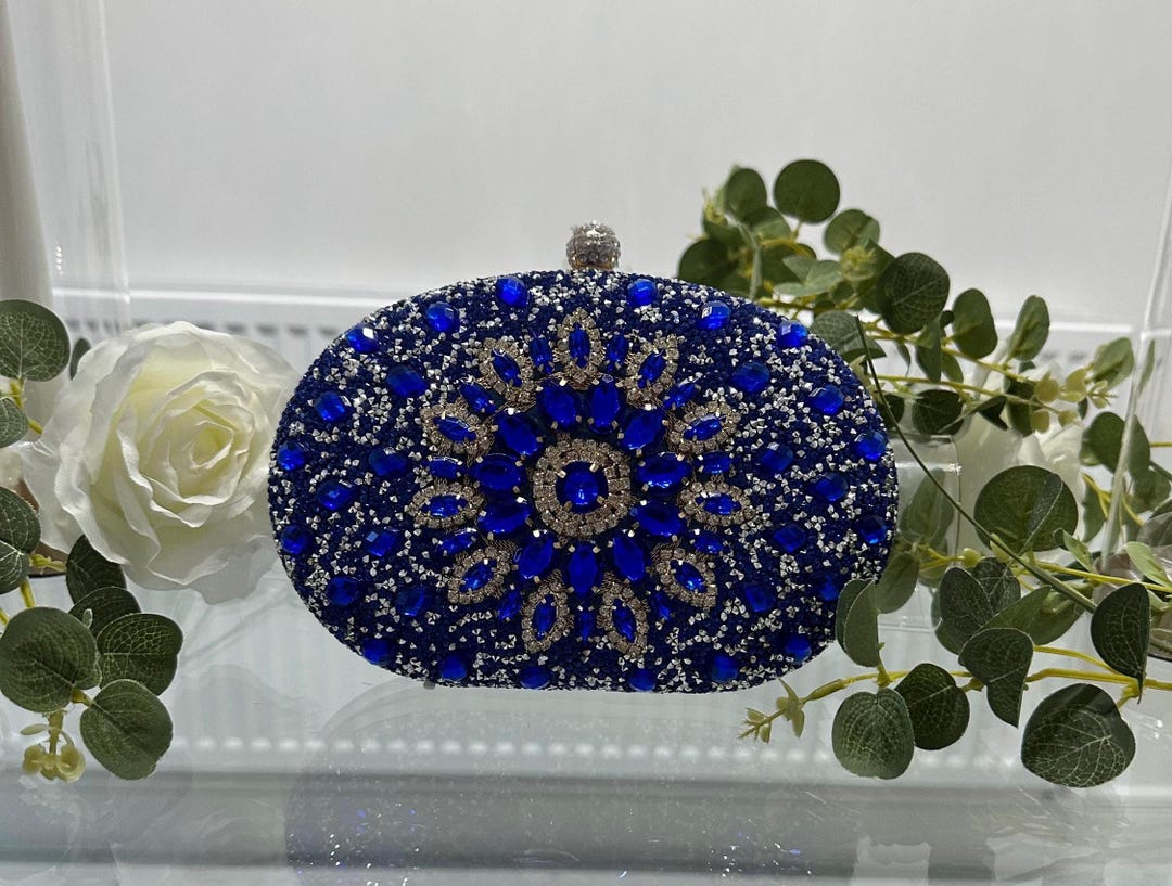 Crystal Bag, Wedding Bag, Prom Bag, Blue Clutch, Wedding Clutch - Etsy