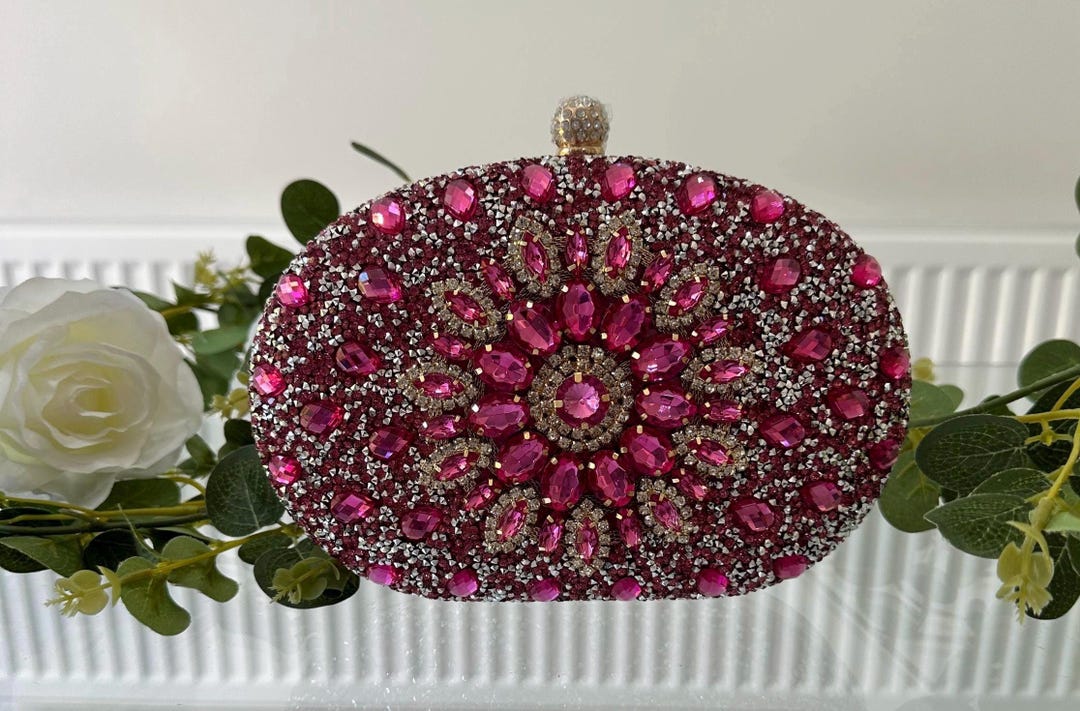 Crystal Bag, Wedding Bag, Prom Bag,clutch, Wedding Clutch, Pink Clutch ...