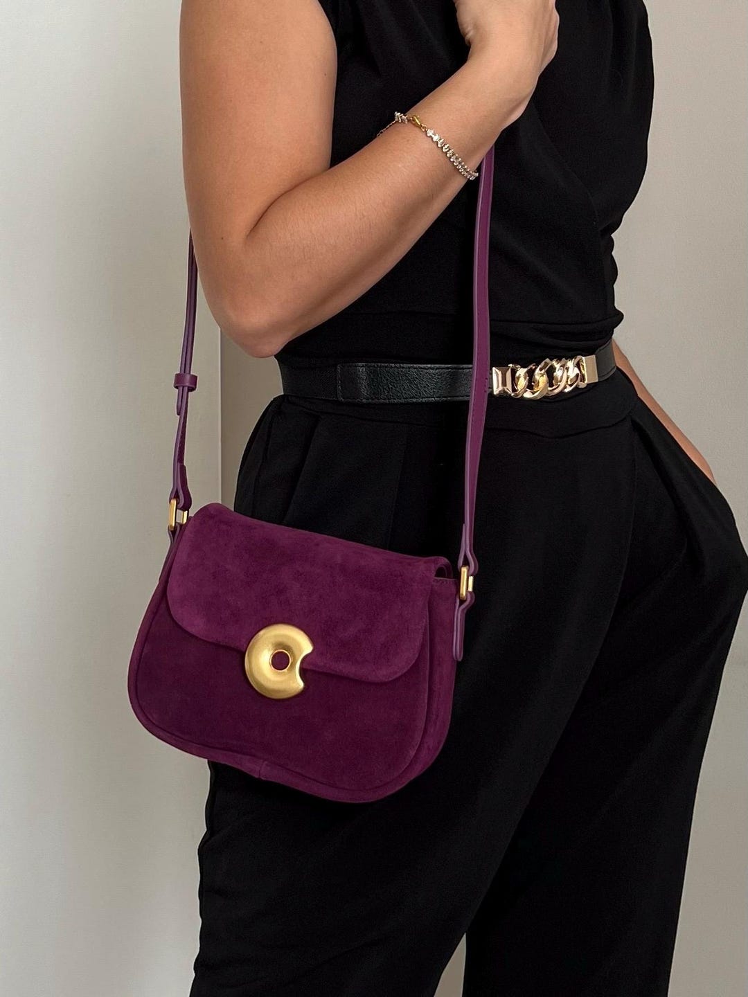 Mini Suede Shoulder Bag,elegant Suede Leather Handbag,leather Crossbody ...