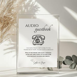 Audio Guestbook Sign: Editable Wedding Signage (printable Template) 5x7 ...
