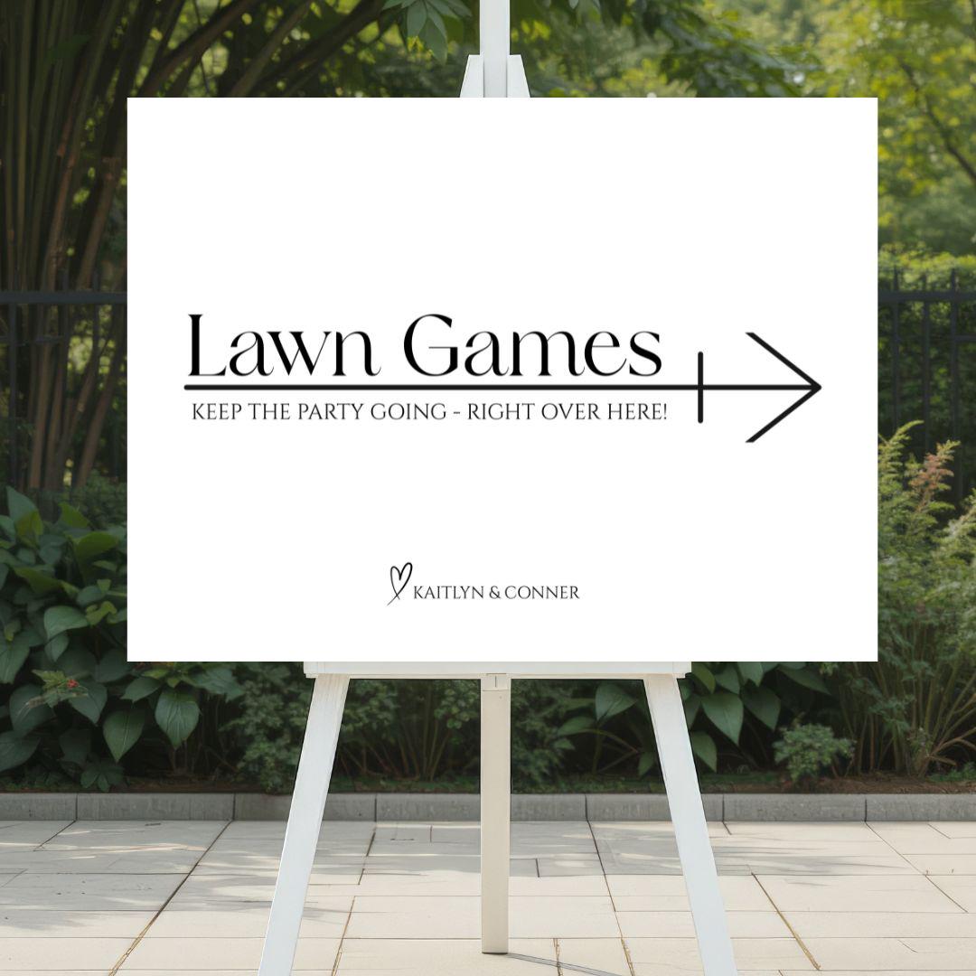 Wedding Lawn Games Sign Wedding Guest Games Outdoor Wedding Sign ...