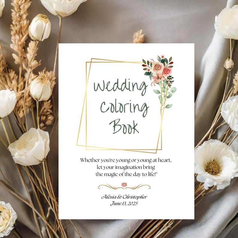 Wedding Coloring Book Custom Coloring Book Wedding Reception Games ...
