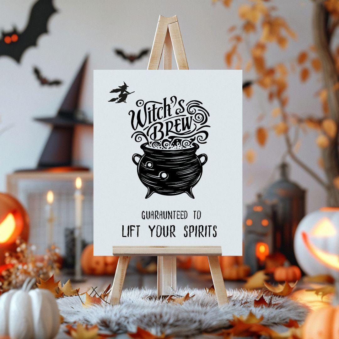 Witches Brew Halloween Sign: Spooky Season Halloween Party Decor ...