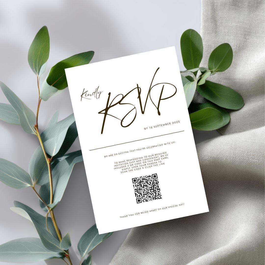 RSVP Card With QR Code: Editable Wedding Invitations (printable ...