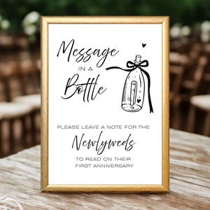 Message in A Bottle Sign Template Wedding Guest Book Alternative ...