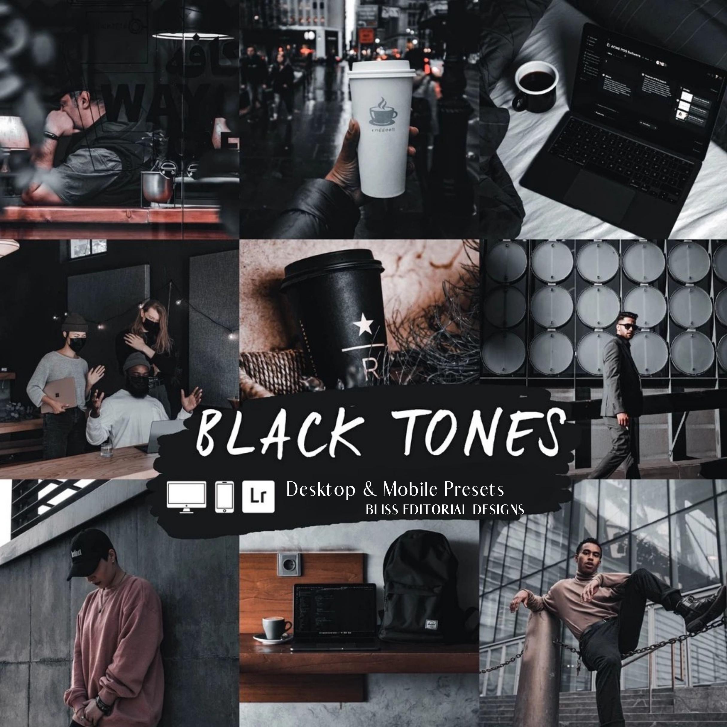 Black Tones Lightroom Presets, Moody Photo Filters (mobile & Desktop ...