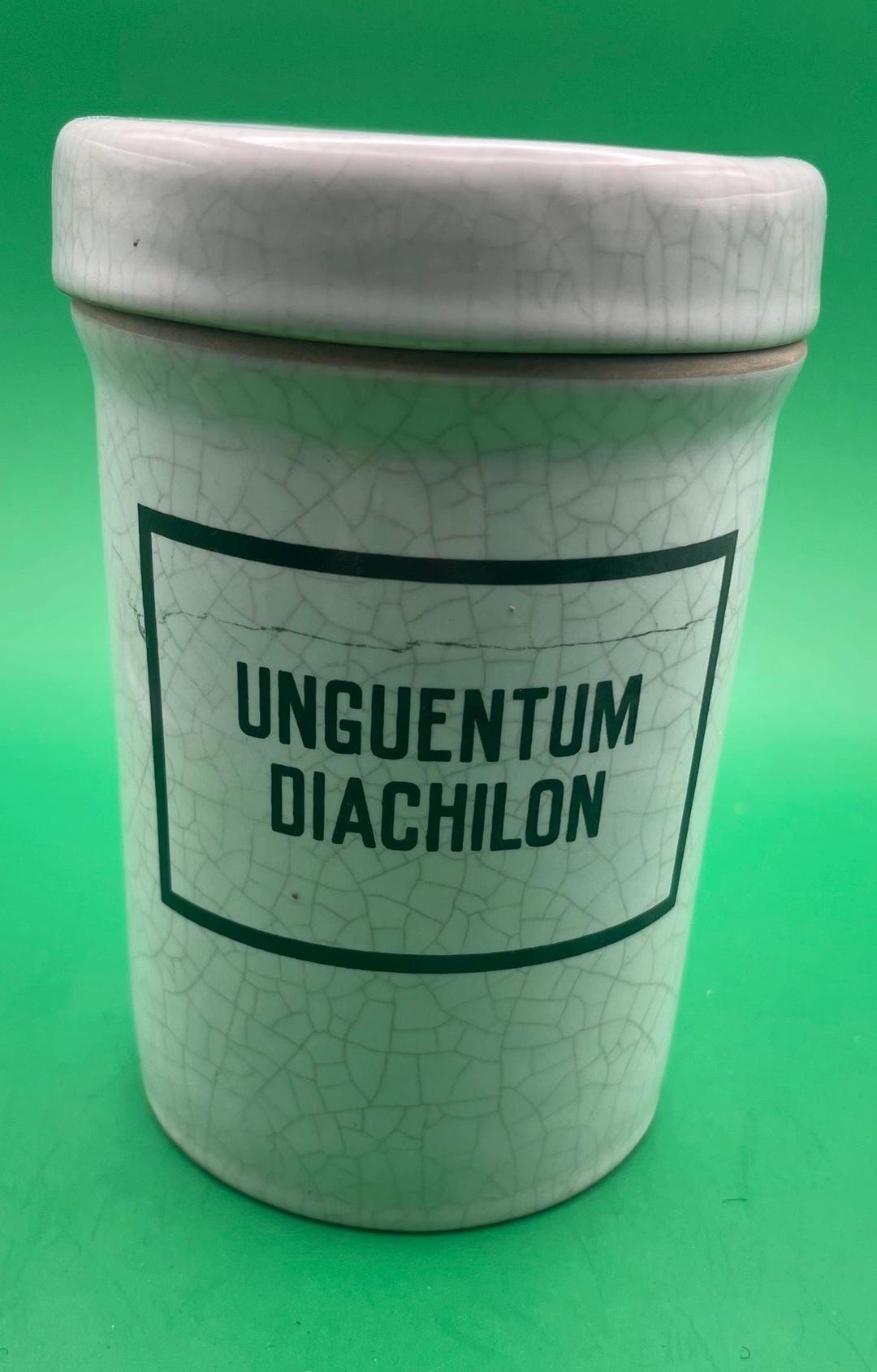 Vintage Apothecary Jar “unguentum Diachilon”, Ceramic Pharmacy ...