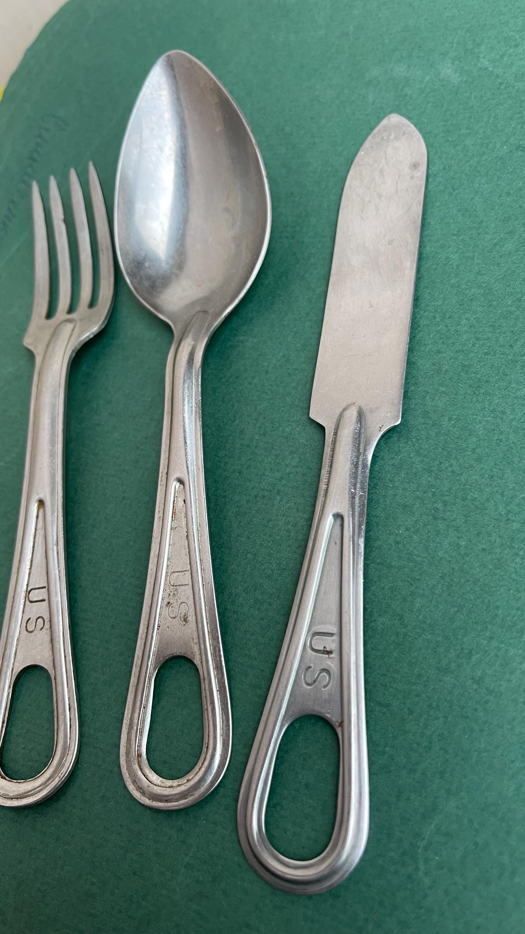 Vintage US Army Mess Kit Utensil Spoon Knife Fork Stainless Steel - Etsy