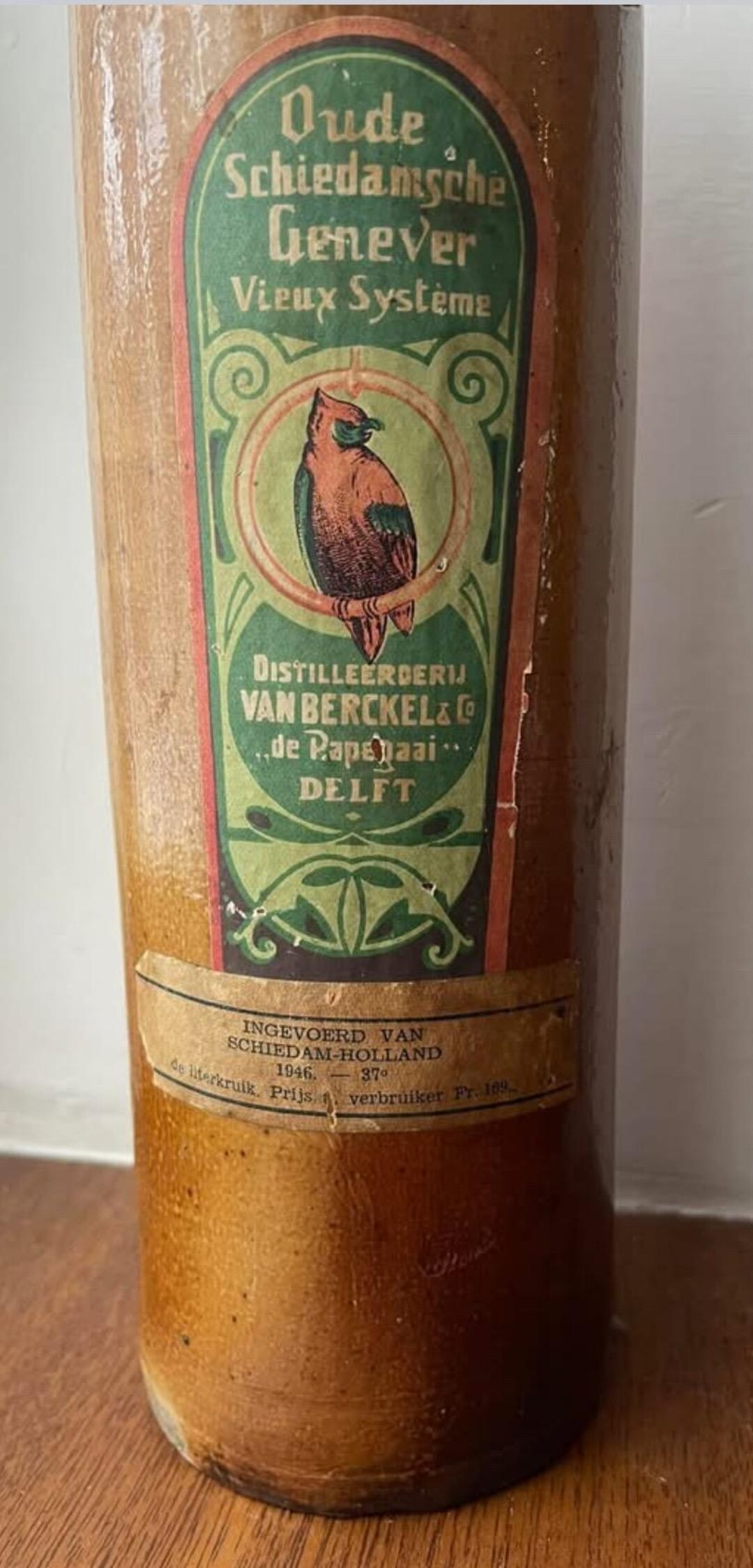 Rare Ceramic Bottle, Antique Bottle – Old Schiedam Genever, 1936 - 1946 ...