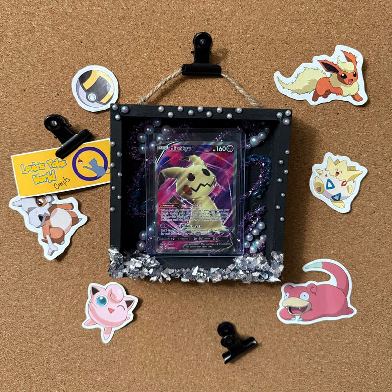 Mimikyu Craft Custom Pokémon Shadow Box Pokémon Wall Decor Pokémon ...