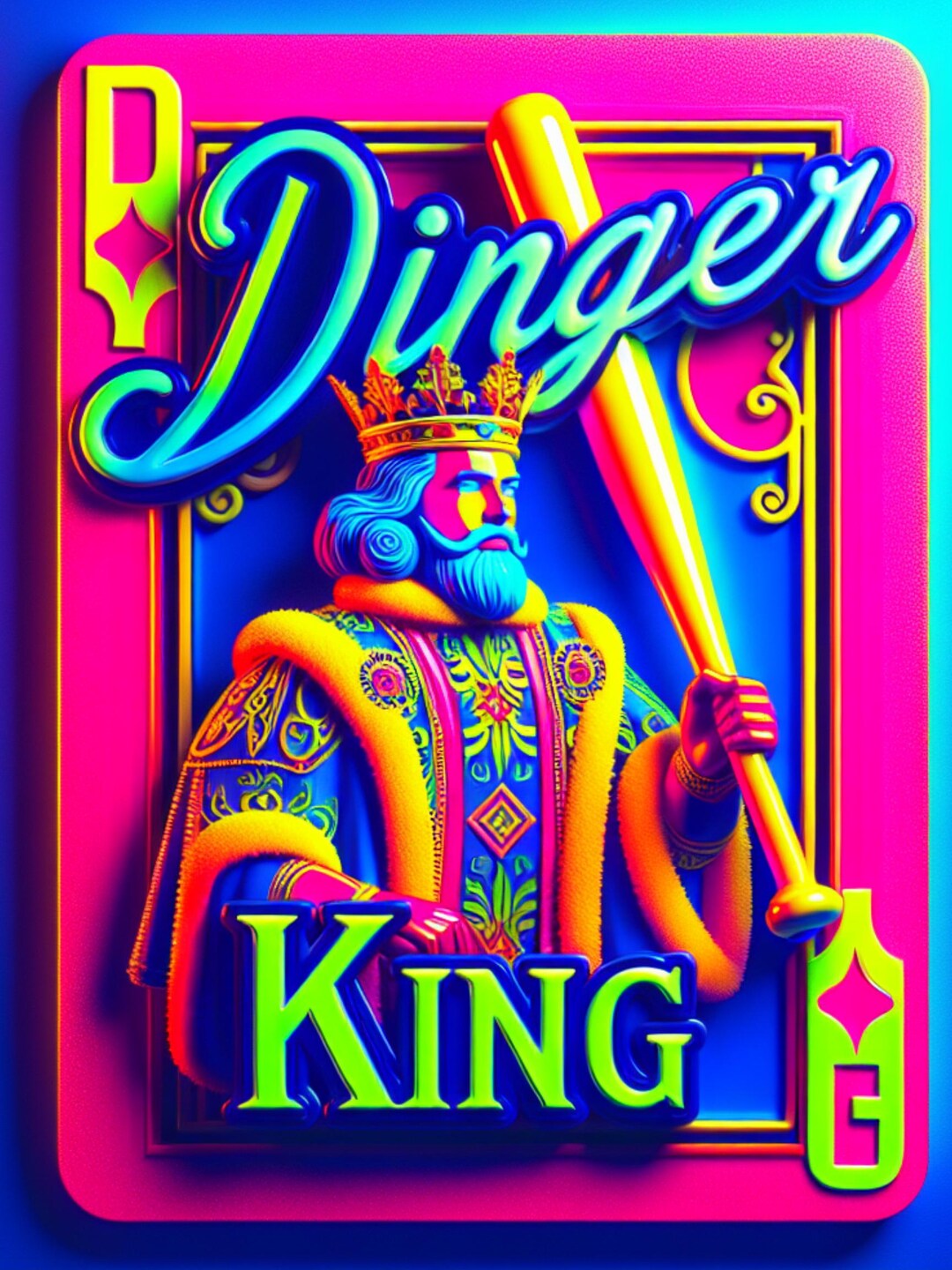 Dinger King Homerun Digital Download. Create Your Own Poster, Picture ...