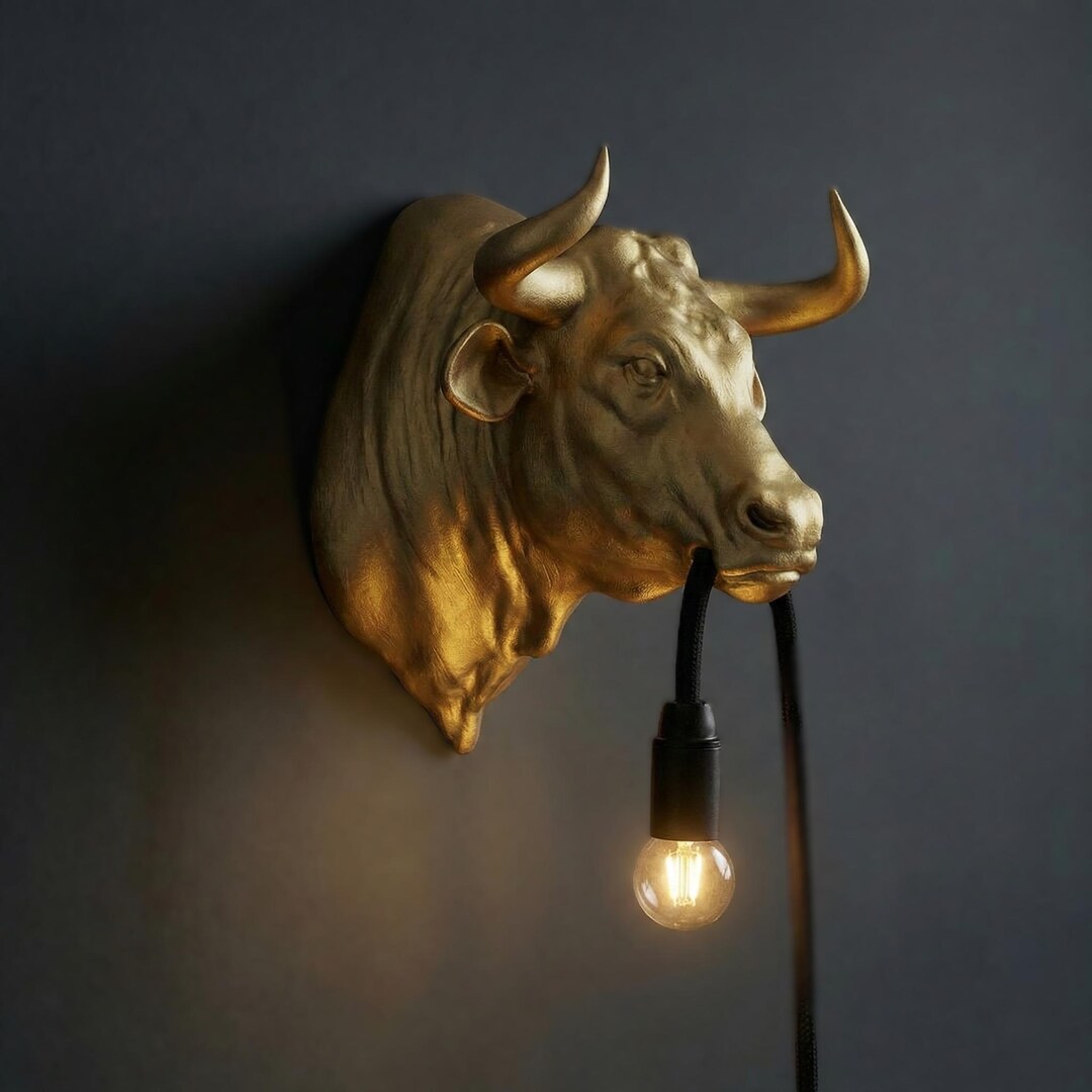 3D Printed Toro Bull Wall Lamp Modern Animal Sconce Gift Decor & Light ...