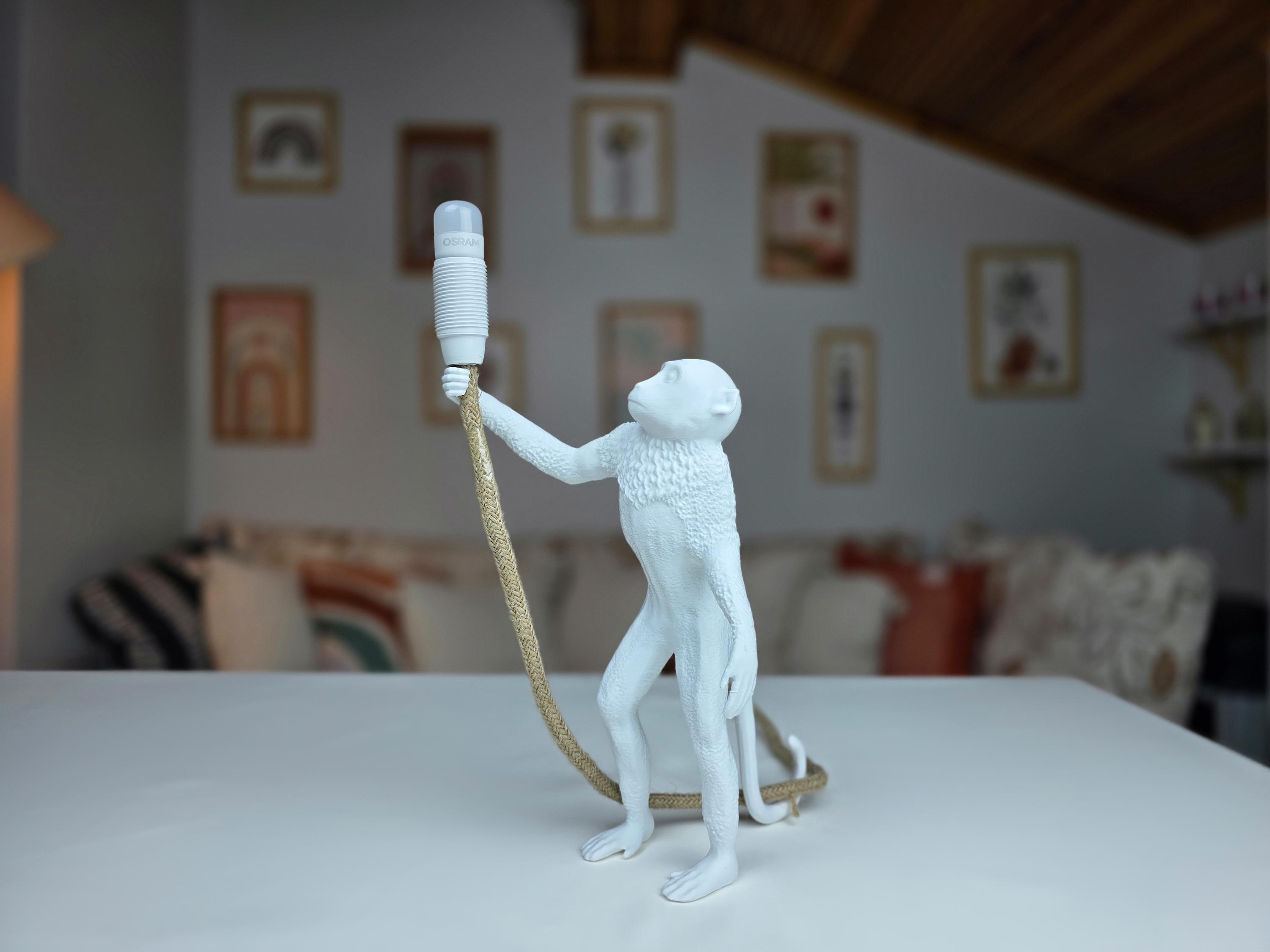 3D Printed Monkey Table Lamp: Modern Animal Desk Decor & Light - Etsy