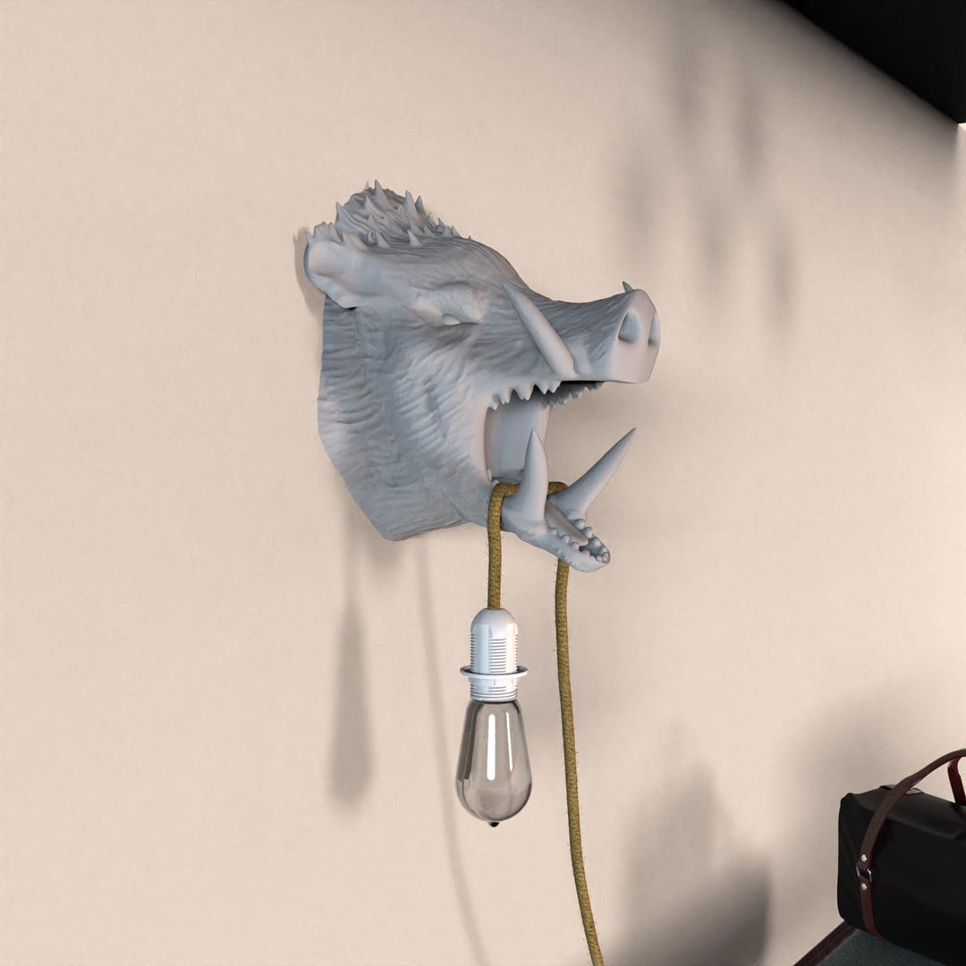 Wild Boar Wall Lamp | Modern Wall Lamp| Animal Decoration | Unique Lamp ...