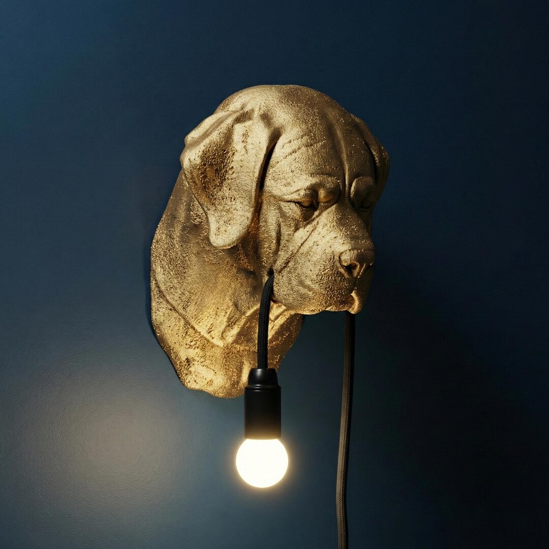 3D Printed Labrador Wall Lamp Modern Animal Sconce Gift Decor & Light ...